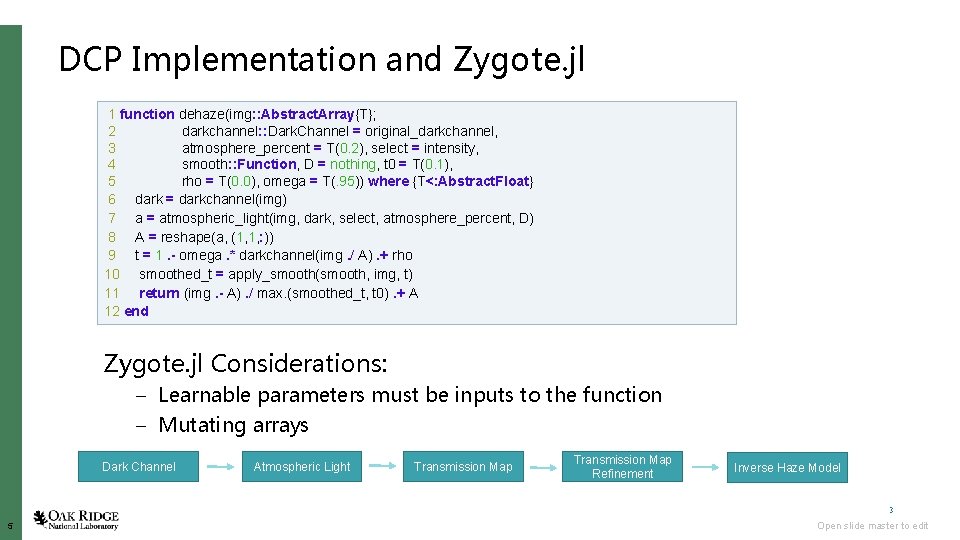 Applying Differentiable Programming to the Dark Channel Prior