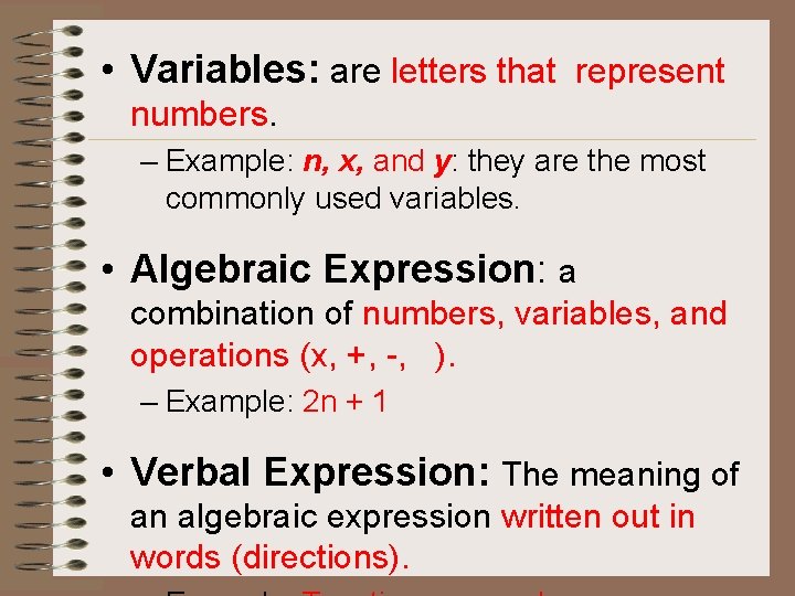 Algebra Notes Algebra Contains Formulas Variables Expressions Equations