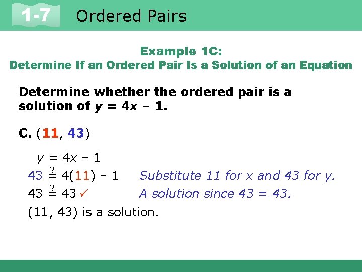 1 7 Ordered Pairs Chapter 1 Algebra Toolbox