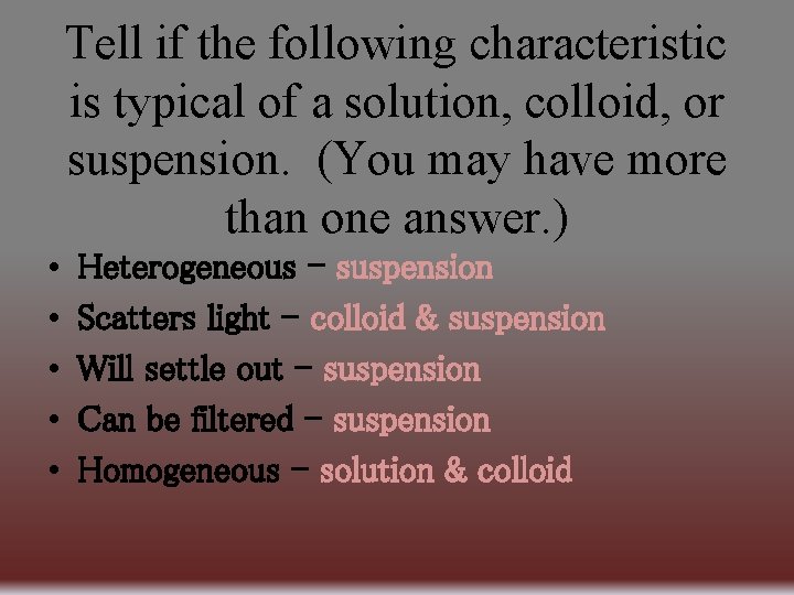 Properties Changes Classification of Matter TEST REVIEW Vocabulary