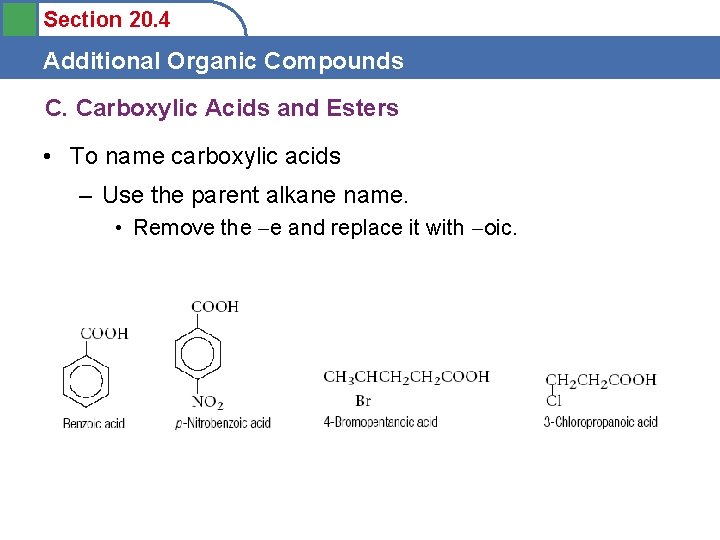 Section 20 4 Additional Organic Compounds Objectives 1