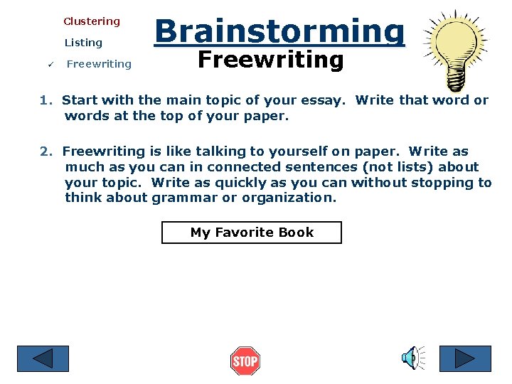 Brainstorming Getting Ideas Before You Write 2001 By