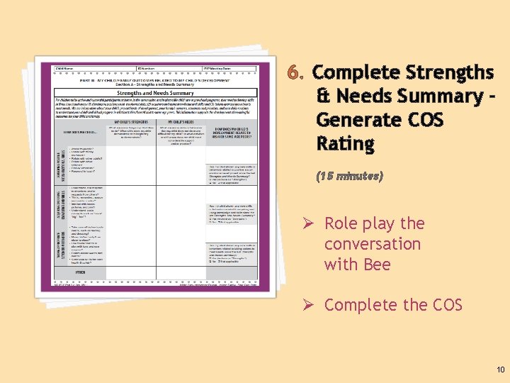 Child Outcomes Summary COS Mini Conference November 2011