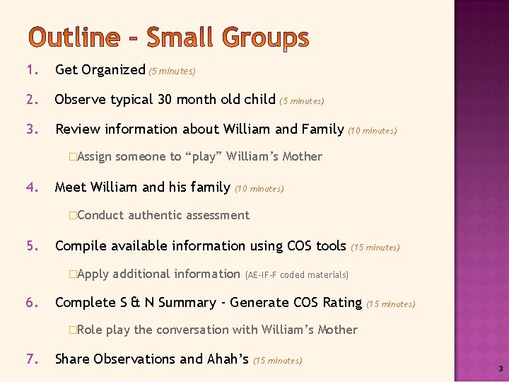 Child Outcomes Summary COS Mini Conference November 2011