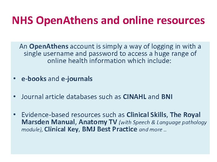 Library services for staff at First Community Health