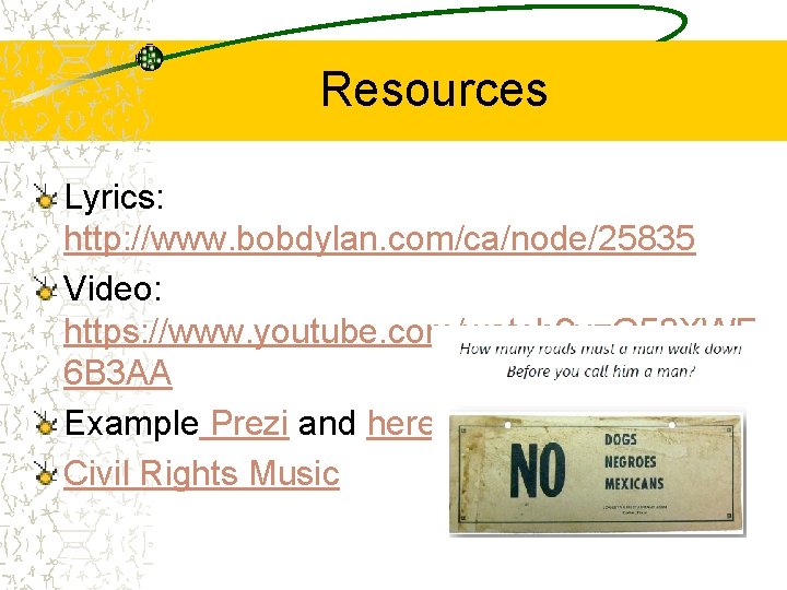 CH 6 4 Civil rights song analysis Blowin