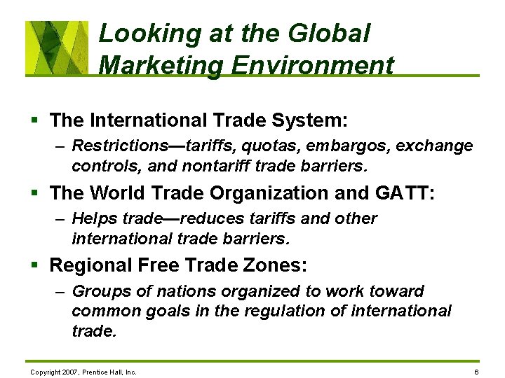 Chapter Fifteen The Global Marketplace Copyright 2007 Prentice