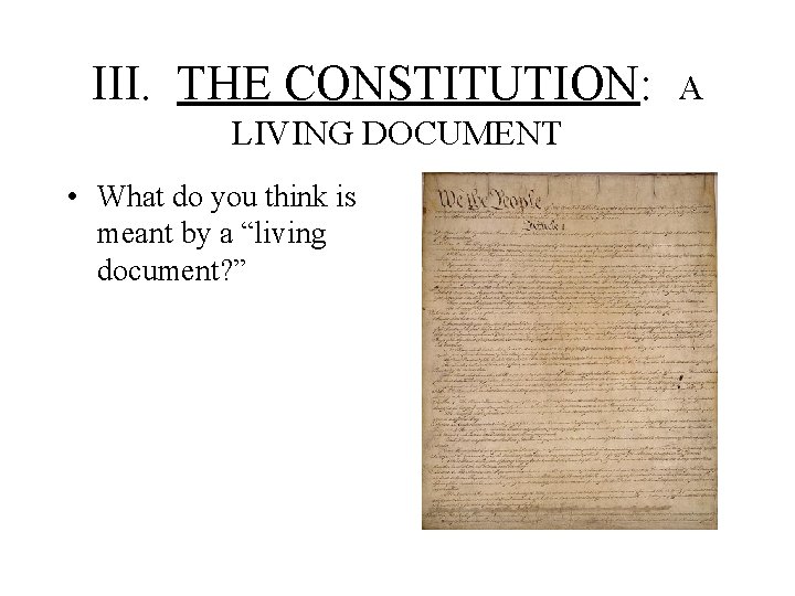 New Unit CONSTITUTIONAL LAW Term PREAMBLE Opening statement