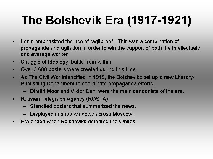 Soviet Propaganda The Bolshevik Era 1917 1921 Lenin