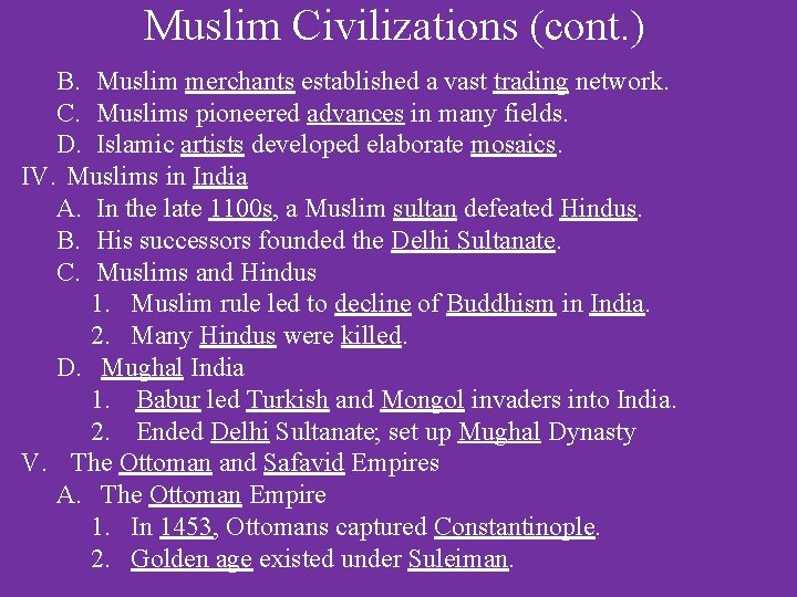 Review Unit A Global View Regional Civilizations Muslim