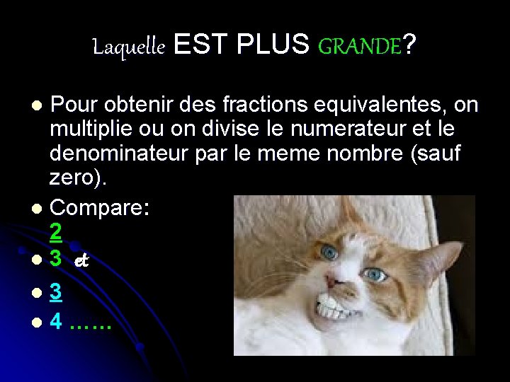 LA Comparaison des nombres rationnels l l l