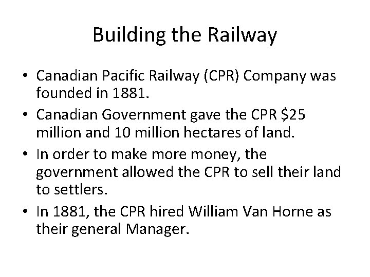 The Canadian Pacific Railway Building Chinese Workers and
