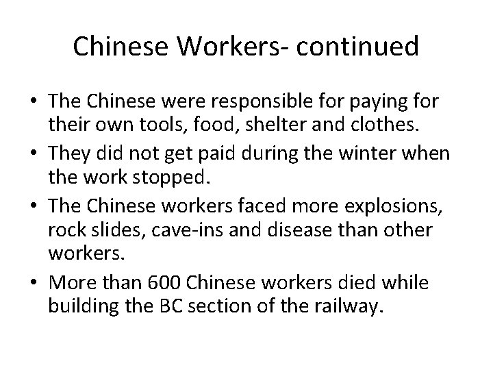 The Canadian Pacific Railway Building Chinese Workers and