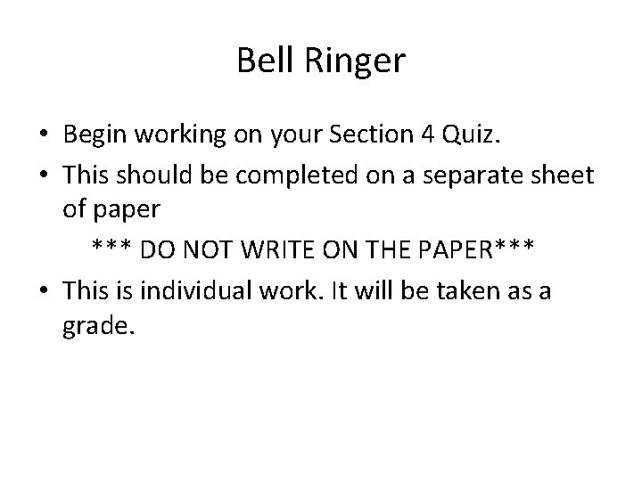 Bell Ringer On the two sticky notes on