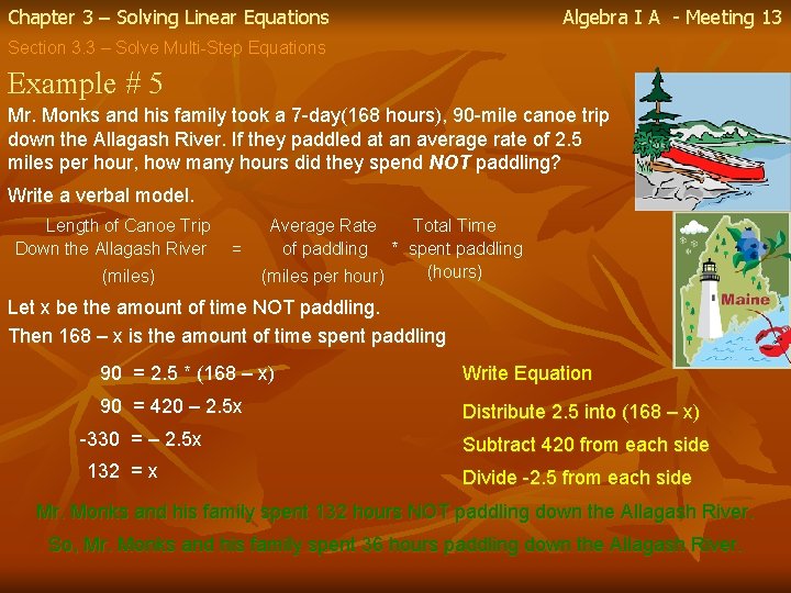 Chapter 3 Solving Linear Equations Algebra I A