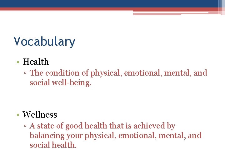 Chapter 1 Lesson Vocabulary 7 th grade Vocabulary