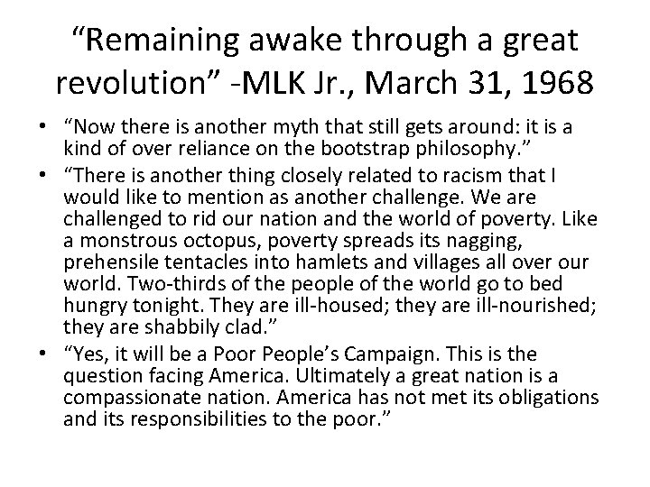 Martin Luther King Jr and Poverty Related Obligations