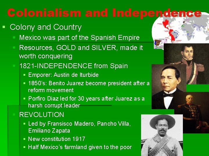 Chapter 10 A Blending of Cultures MEXICO Colonialism