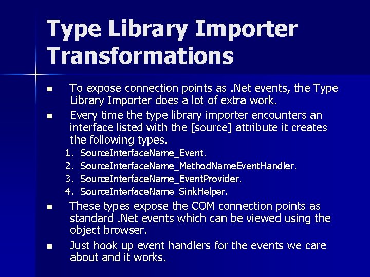 C COM Interoperability Handling COM Events in C