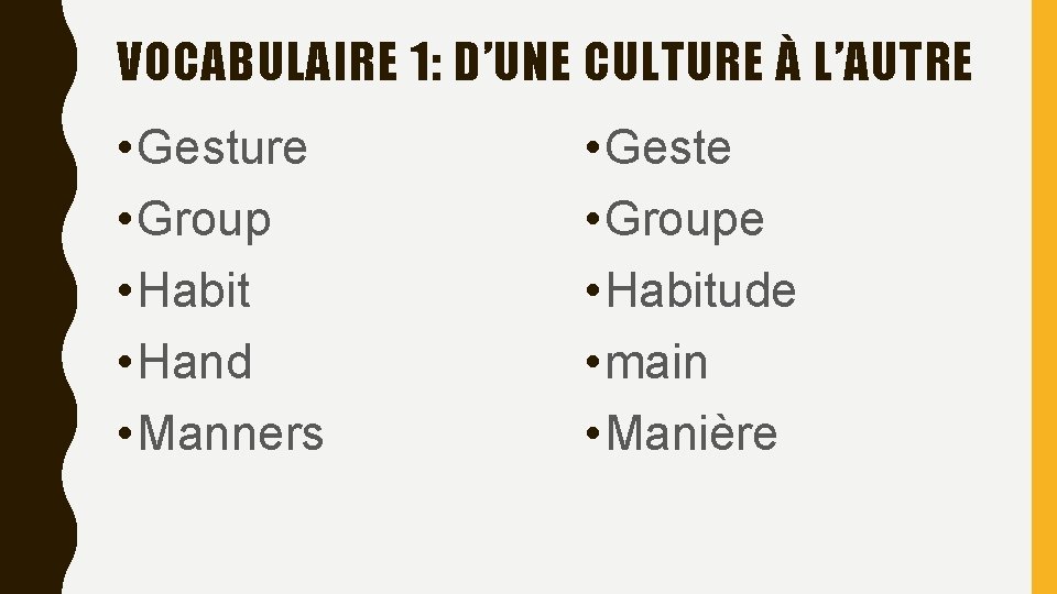 DUNE CULTURE LAUTRE VOCABULAIRE 1 DUNE CULTURE LAUTRE