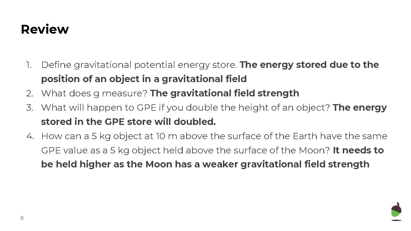 Combined science Physics Key stage 4 Energy The