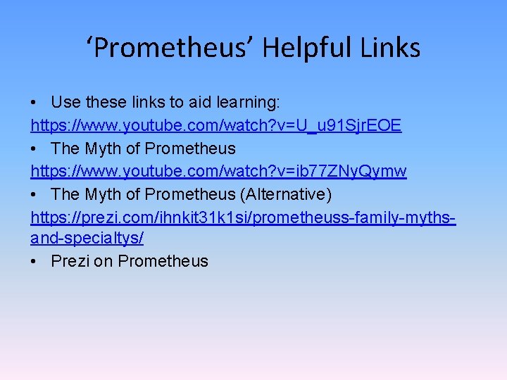 Week 2 Prometheus Greek Myth Vocabulary Assessment In