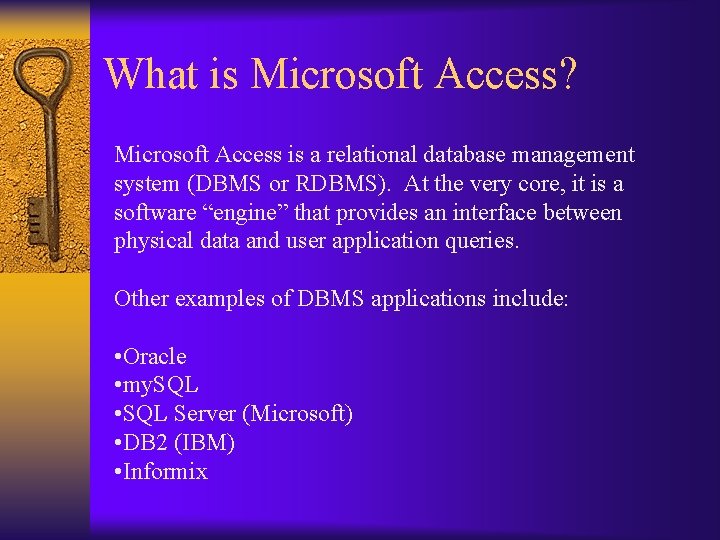 Microsoft Access A Primer For Relational Database Design