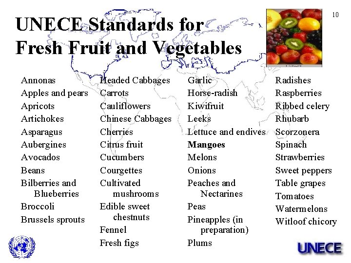 1 UNECE Standards for Fresh Fruit and Vegetables