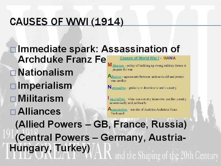 WORLD WAR I DIPLOMACY POLICIES Big Stick Diplomacy