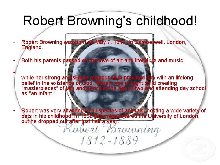 Robert Brownings life By Misty Brent What hes