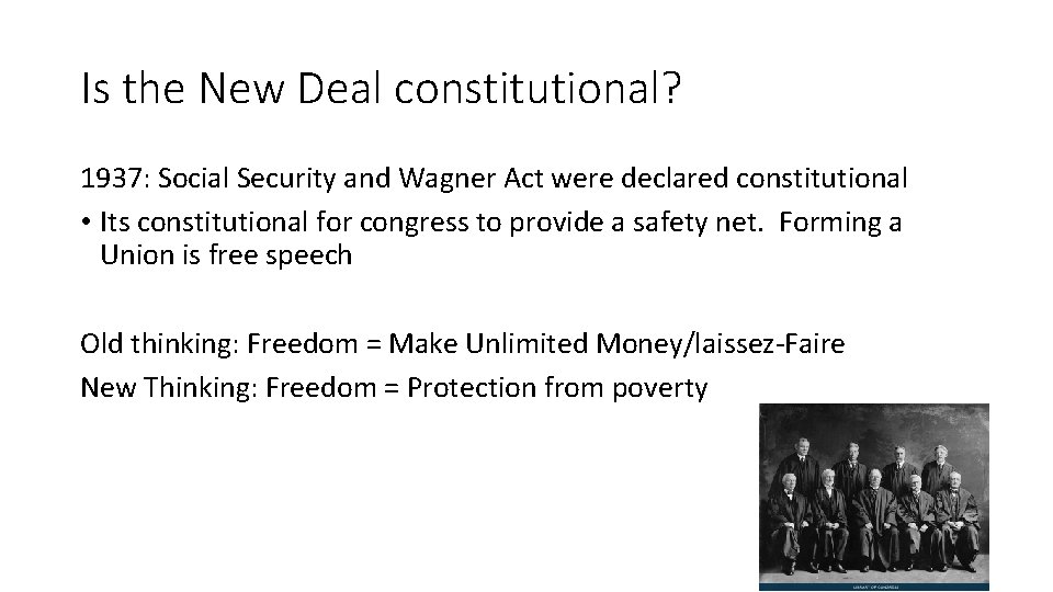 Criticism of the New Deal Key Vocabulary Right