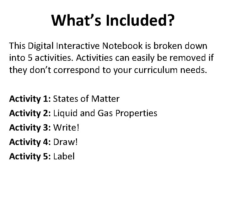 Liquids and Gases Digital Interactive Notebook Activity 1