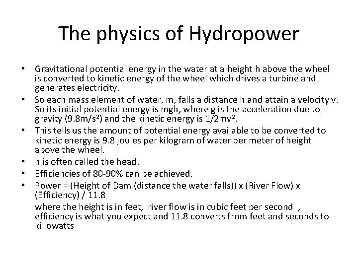 Other renewable energy sources Hydropower Wind energy Ocean