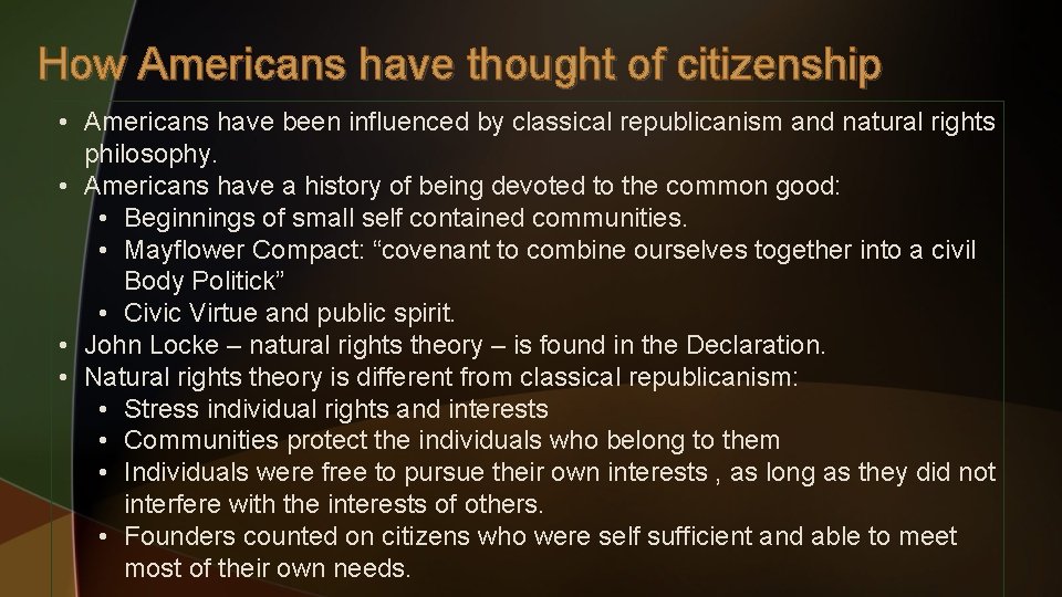 What does it mean to be a citizen