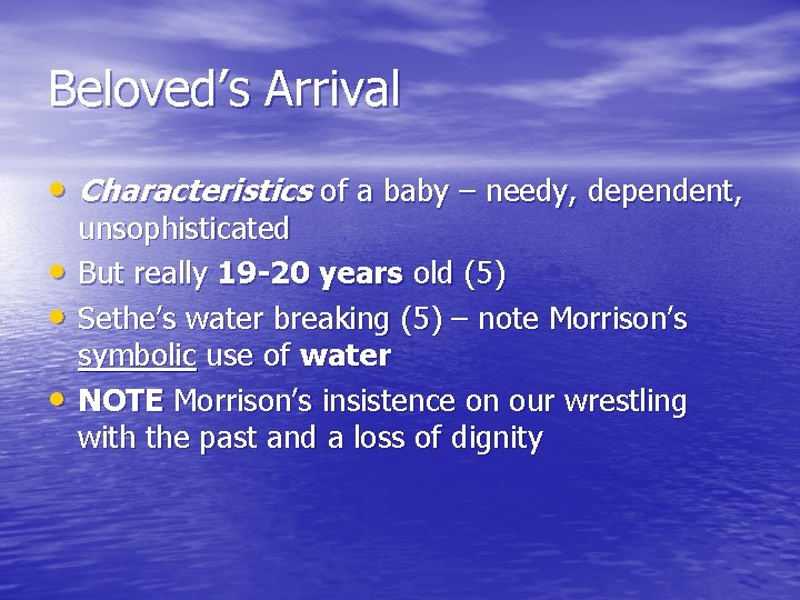 Beloved Chapters 4 9 Discussion Characters Chronology History