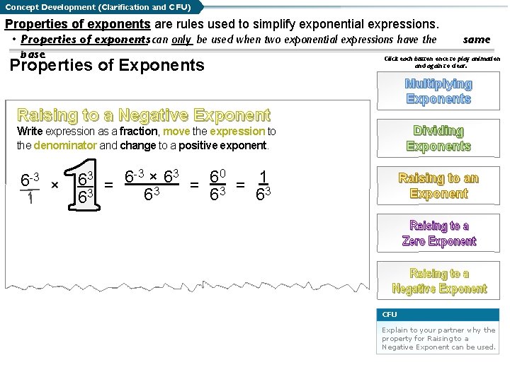 Learning Objective We will apply 1 the properties