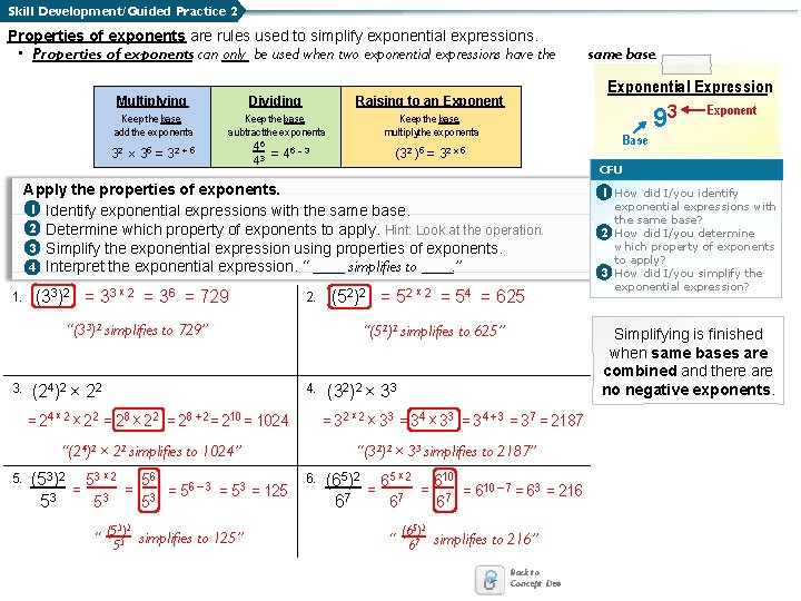 Learning Objective We will apply 1 the properties