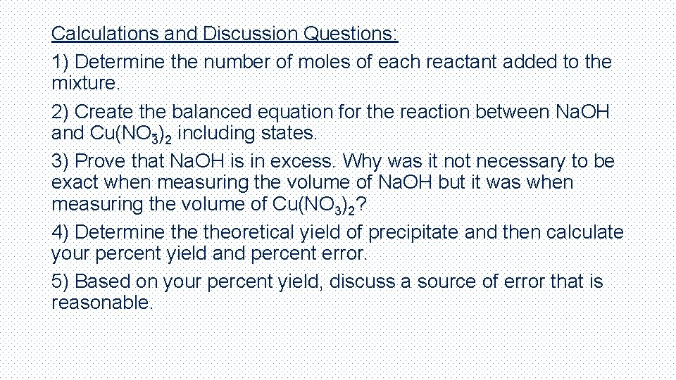 Lab 6 Solution Chemistry Purpose to determine the