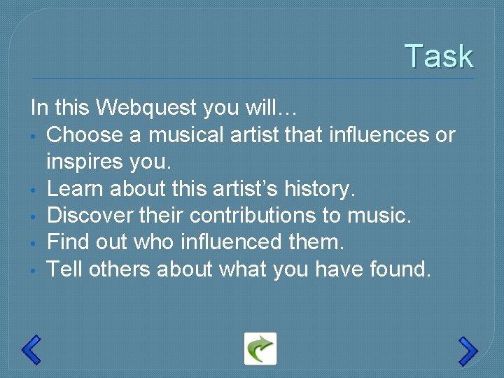 Influential Musical Artists by Jordan Ashley Table of