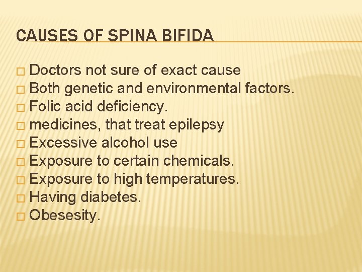 Spina Bifida Main Points Definitions Causes Characteristics Difficulties