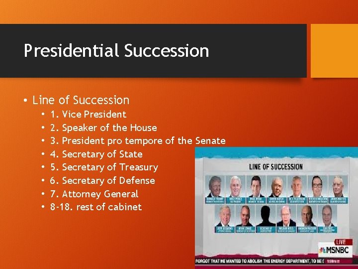 The Presidency Formal qualifications A natural born citizen
