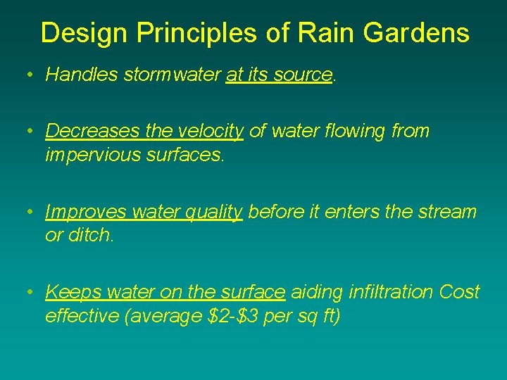 North Carolina Cooperative Extension Backyard Rain Garden Program
