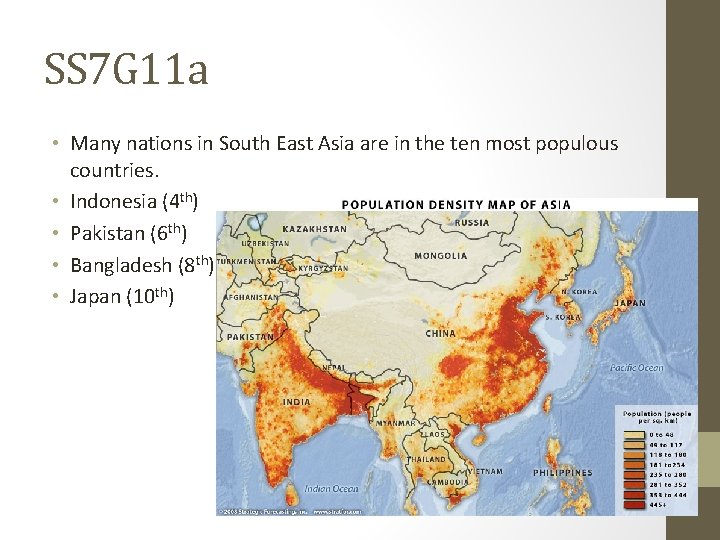 Population Distribution in S and E Asia 7