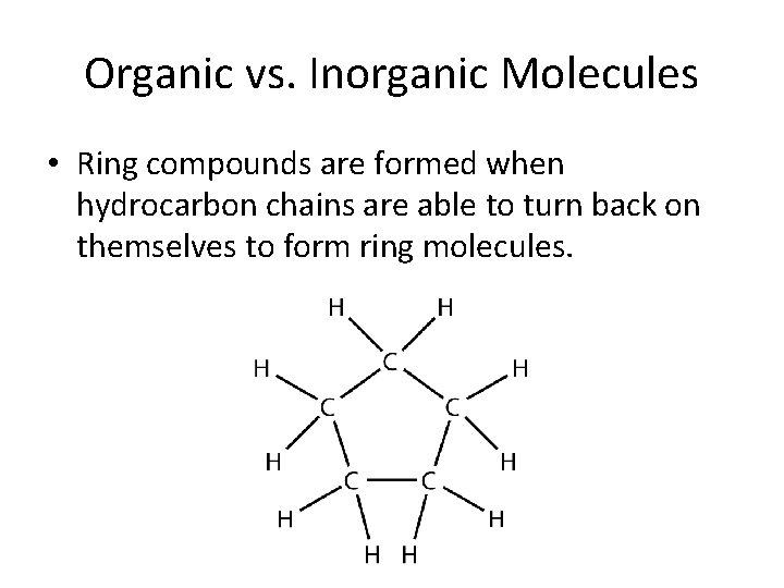 Organic Molecules and Carbohydrates Biology 12 Section 2