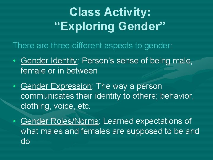 Drawing the Line Learning About Sexuality and Gender