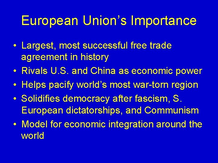 European Union in Global Context European Unions Importance