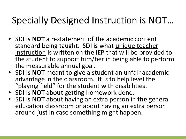 Specially Designed Instruction Whats Special About Special Education