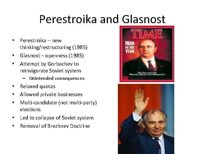 The End of the Cold War Four possible