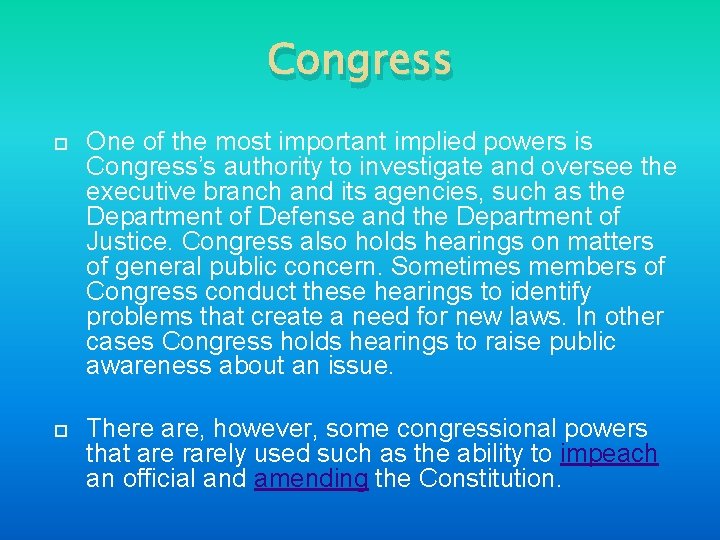 THE UNITED STATES GOVERNMENT An Introduction Branches of