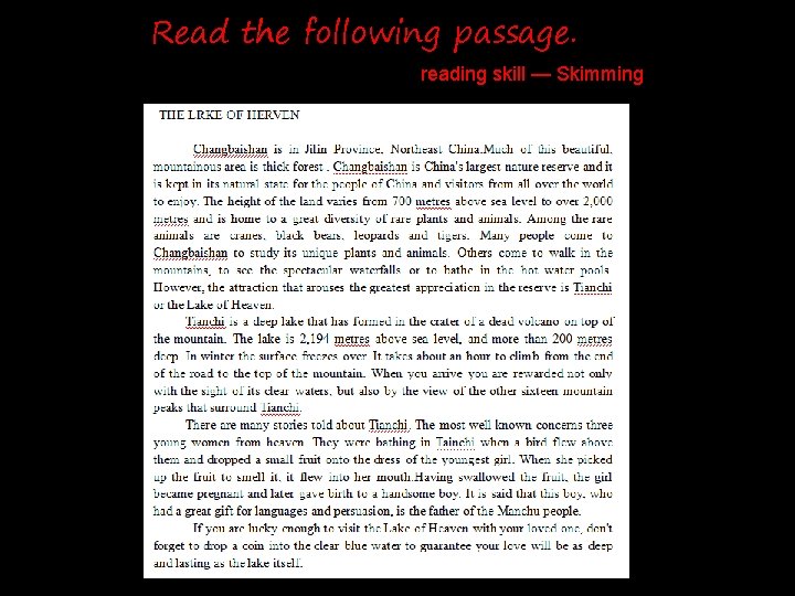 Unit 5 The Lake of Heaven Book 6